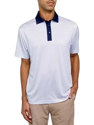 CON.STRUCT Dot Print Performance Golf Polo - White/black