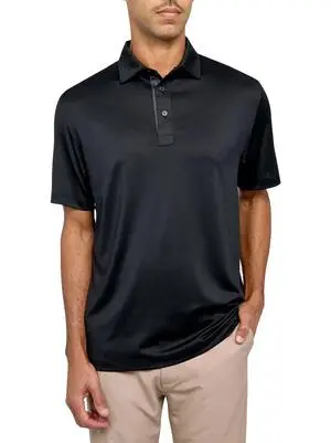 CON.STRUCT Regular Fit Solid Recycled Performance Golf Polo - Black