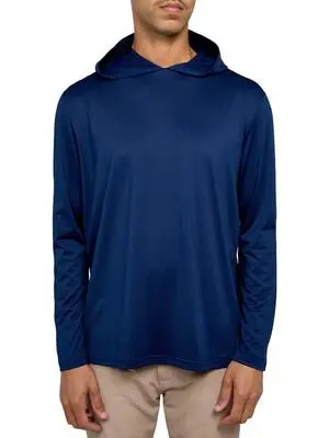CON.STRUCT Regular Fit Melange Recycled Performance Hoodie - Navy/blue