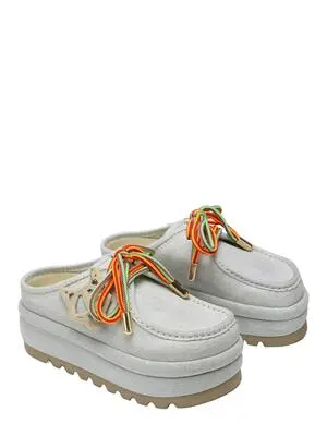 NAKED WOLFE Naked Wolfe Blizzard Genuine Shearling Platform Clog Denim-distress