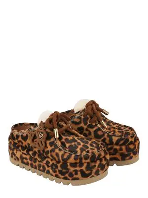 NAKED WOLFE Naked Wolfe Blizzard Genuine Shearling Platform Clog Leopard-suede/shearling