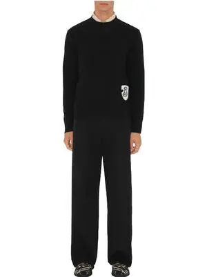 Burberry Burberry B Shield Wool Blend Sweater Black
