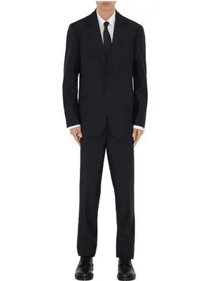 Burberry Wool Tailored Trousers - Navy