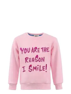 LOLA + THE BOYS You Are The Reason I Smile Sweatshirt - Pink
