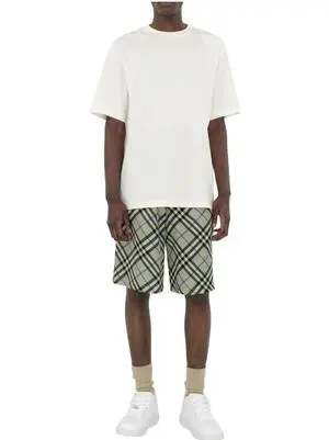 Burberry Check Silk Shorts Lichen