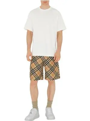Burberry Check Silk Shorts - Sand