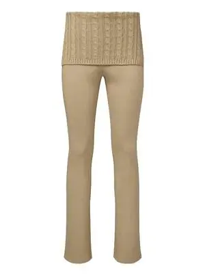 WeWoreWhat WeWoreWhat Cable Knit Roll Over Pant Taupe