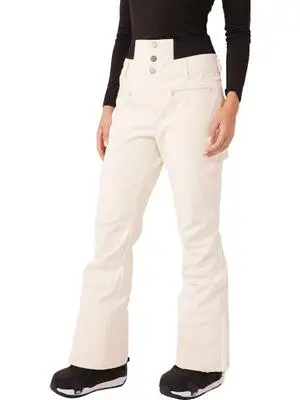 Roxy Rising High Waterproof Shell Snow Pants - White Aspa