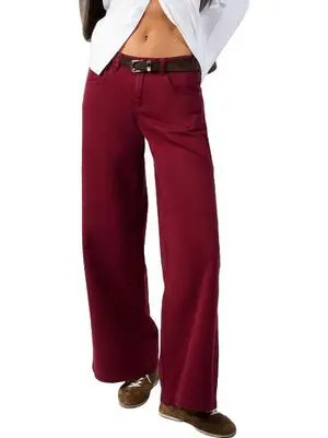 WeWoreWhat Relaxed Low Rise Baggy Pants - Dark Cherry