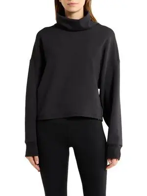 RHONE Rhone DreamGlow Mock Neck Top Pure Black Heather