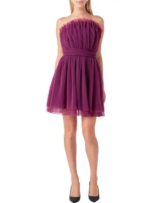 Endless Rose Strapless Tulle Mini Dress - Berry