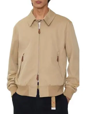 Burberry Gabardine Harrington Jacket - Honey Beige