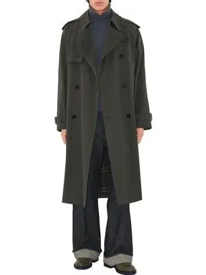 Burberry Long Gabardine Trench Coat - Graphite