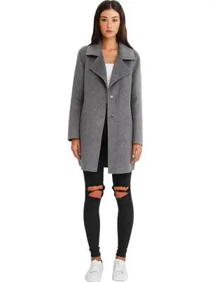 BELLE & BLOOM Oversized Wool-Blend Jacket Dark Grey