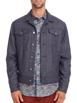 BROOKLYN BRIGADE Slim Fit Trucker Jacket - Navy