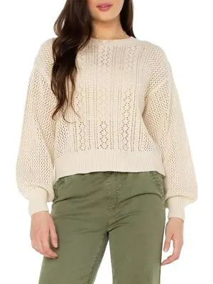 Roxy Roxy Daybreak Pointelle Sweater Parchment