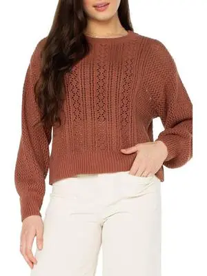 Roxy Roxy Daybreak Pointelle Sweater Russet