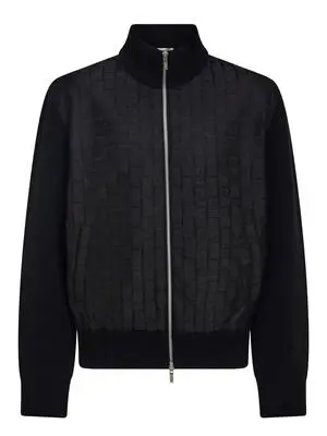 FERRAGAMO Knitted Bomber Jacket - Black