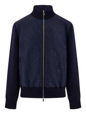 FERRAGAMO Knitted Bomber Jacket - Blue