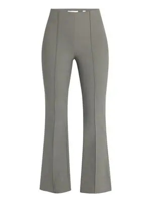 Vince Vince Cropped Flare-Leg Pintuck Trousers Gray