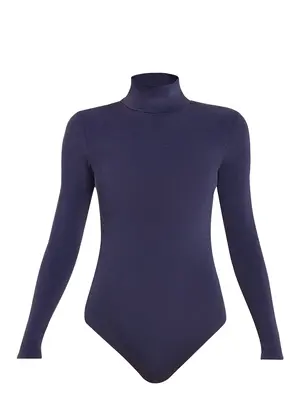Wolford Wolford Colorado Turtleneck Thong Bodysuit Deep Night