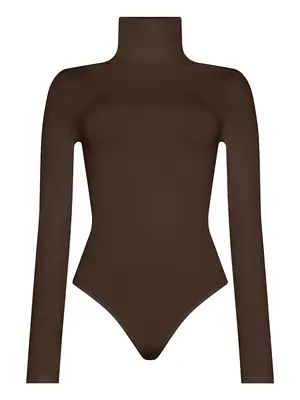 Wolford Wolford Colorado Turtleneck Thong Bodysuit Umber