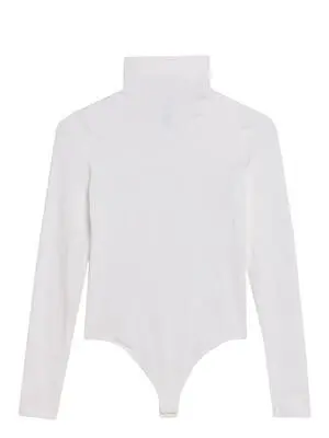 Wolford Colorado Turtleneck Thong Bodysuit - White