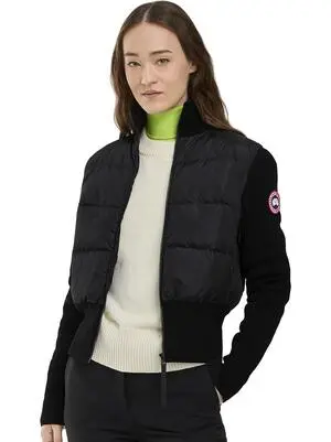 Canada Goose Hybridge Wide Quilt Knit Jacket - Black