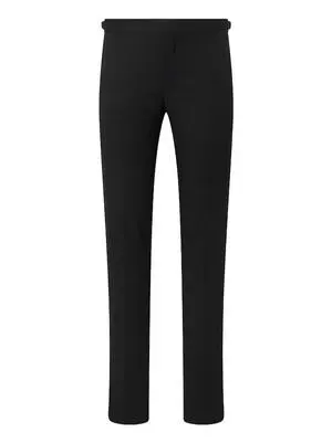 Rubinacci Luca Wool Tuxedo Pants - Black