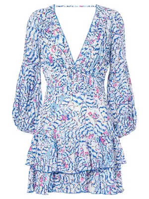 Poupette St Barth Chiara Printed Minidress - Blue