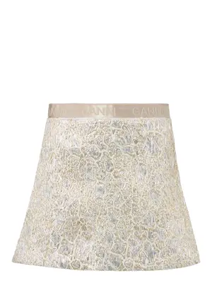 GANNI Brocade Mini Skirt - Metallic