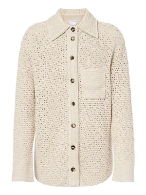 Bottega Veneta Cotton Crochet Shirt - Beige