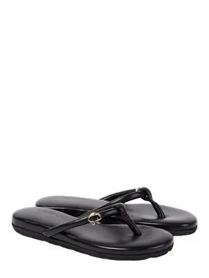 GIANVITO ROSSI Juno Leather Thong Sandals - Black
