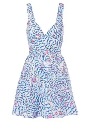 Poupette St Barth Coco Printed Mini Dress - Blue