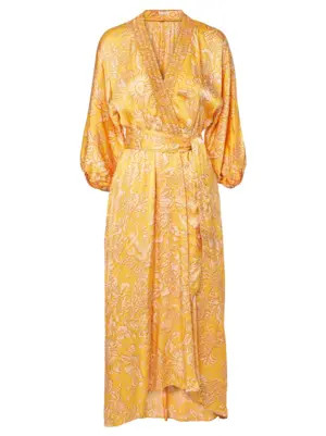 Poupette St Barth Celie Printed Asymmetric Maxi Dress - Yellow