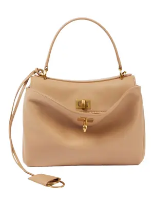 Balenciaga Rodeo Mini Leather Tote Bag - Beige