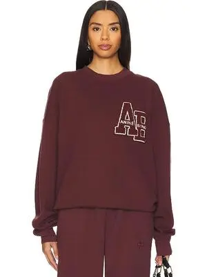 ANINE BING ANINE BING Miles Oversized Letterman Sweatshirt Dark Burgundy