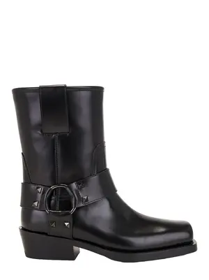 Valentino Garavani Rockstud Biker Boot - Nero