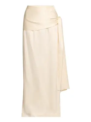 HEIRLOME Heirlome Mila Draped Silk Maxi Skirt Bone