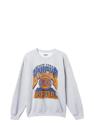 Junk Food Clothing Nba New York Knicks Backcourt Crew Fleece Sweatshirt - Heather Gray
