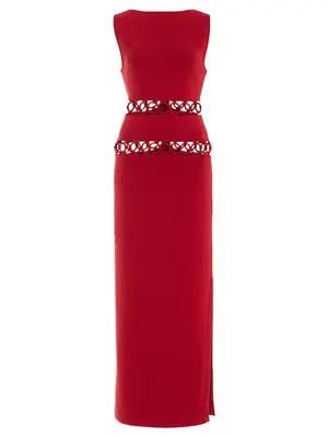 Cult Gaia River Cutout Knit Maxi Dress - Burgundy