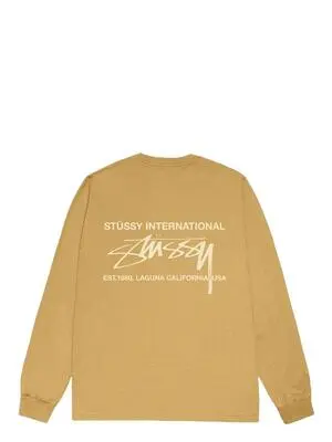 StÜssy Smooth International Long Sleeve Tee Shirt - Curry
