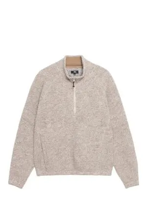 StÜssy Wool Blend Sherpa Mock Neck Tan