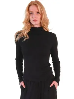 POPLINEN Norma Modal Ribbed Turtleneck - Black