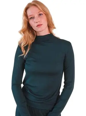 POPLINEN Norma Modal Ribbed Turtleneck - Pine