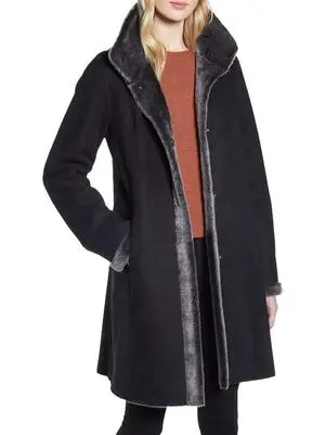 HISO Reversible Shearling Coat - Black