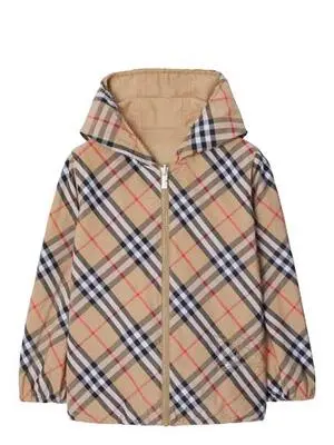 Burberry Reversible Check Cotton-blend Jacket - Sand