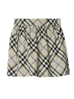 Burberry Check Cotton Skirt Lichen