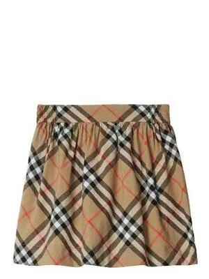Burberry Check Cotton Skirt - Sand