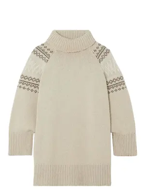 WE NORWEGIANS Fair Isle Merino Wool And Cashmere-blend Turtleneck Sweater - Sand